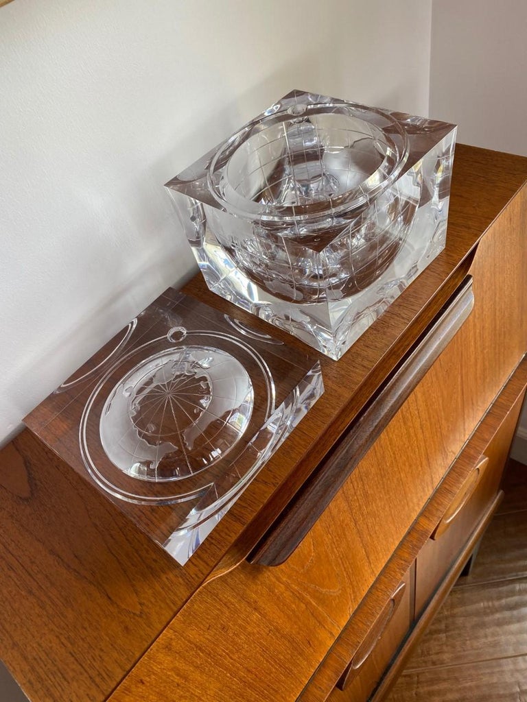Vintage Lucite World Globe Ice Bucket by Alessandro Albrizzi 1960s ...