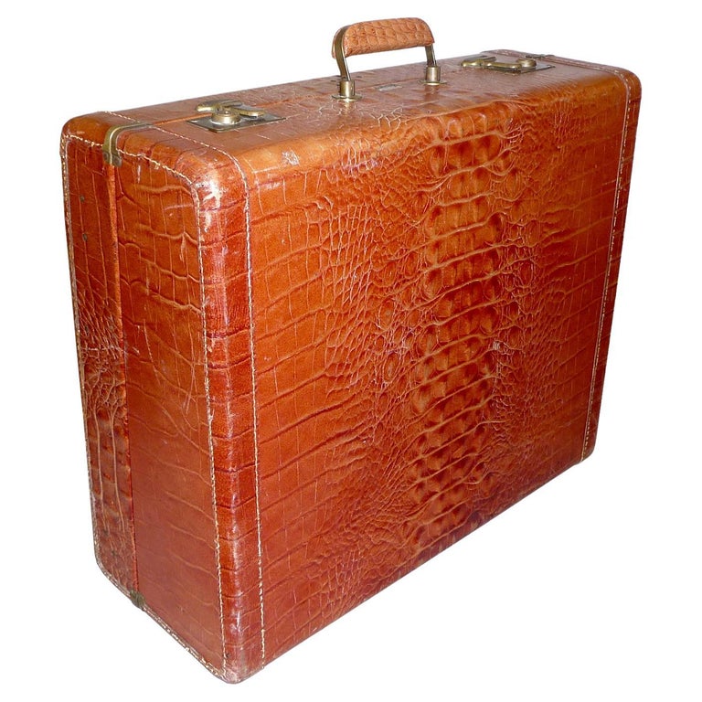 Vintage Luggage Genuine Leather in Alligator Look, Dionite, Canada ...