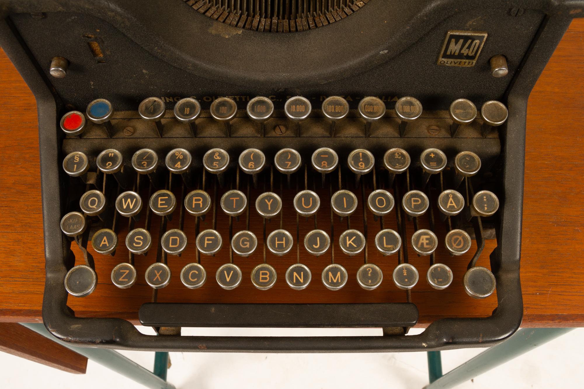 Vintage M40 Typewriter from Olivetti, 1940s at 1stDibs | olivetti m40 ...