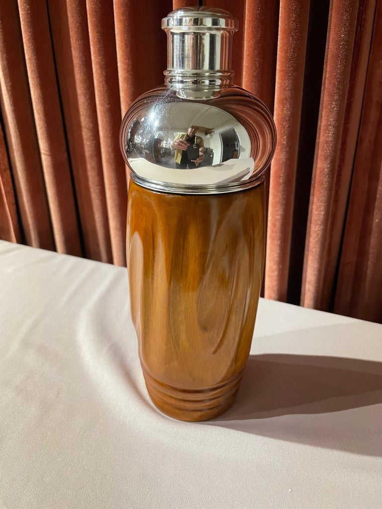 Vintage Macabo Wood and Silver Italian Cocktail Shaker at 1stDibs