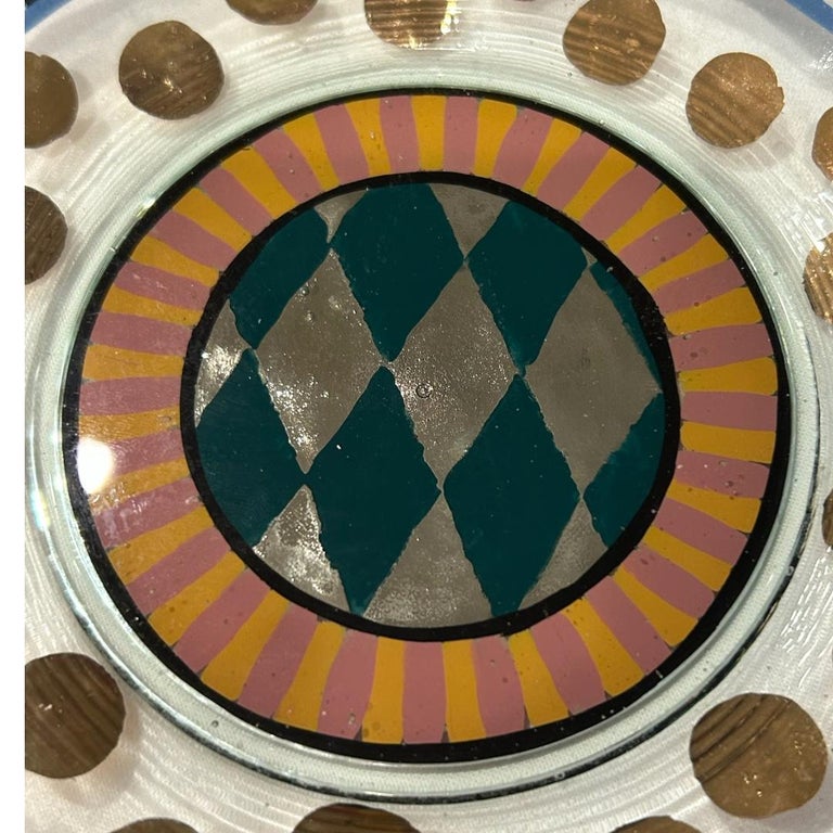 Vintage Mackenzie Childs Hand Painted Cheese Covered Dome Dish For Sale ...