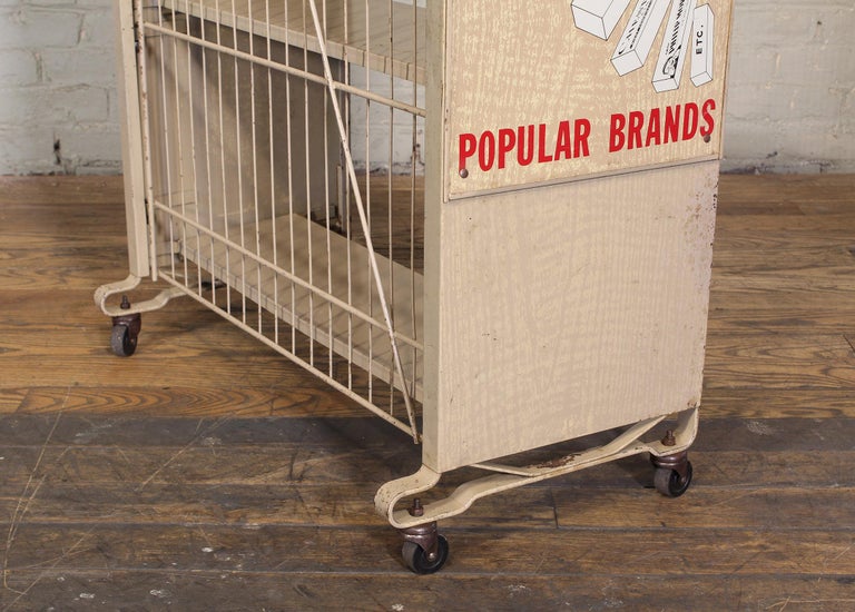 Vintage Magazine Rolling Rack Newspaper Stand with Tobacco ...