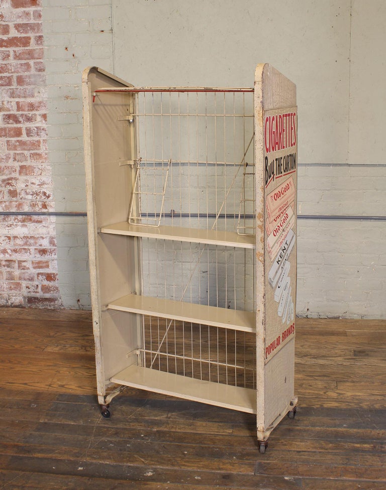 Vintage Magazine Rolling Rack Newspaper Stand with Tobacco ...