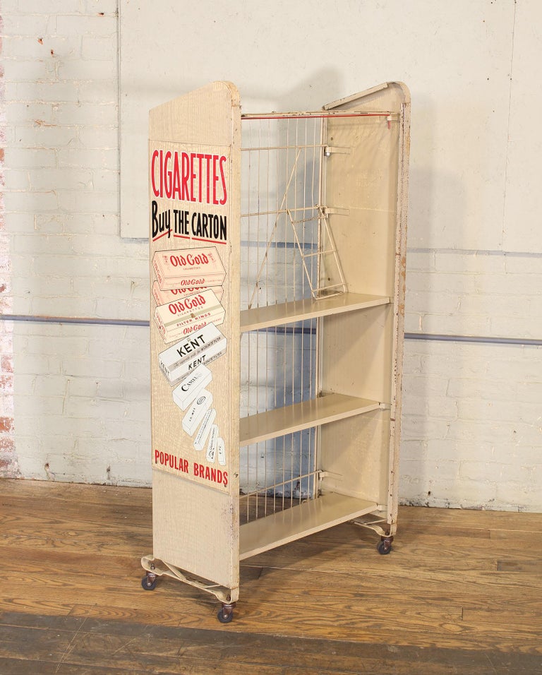 Vintage Magazine Rolling Rack Newspaper Stand with Tobacco ...