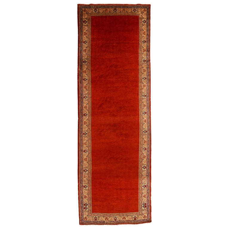 Vintage Mahal Red and Beige Wool Persian Runner with Open Field by Rug ...