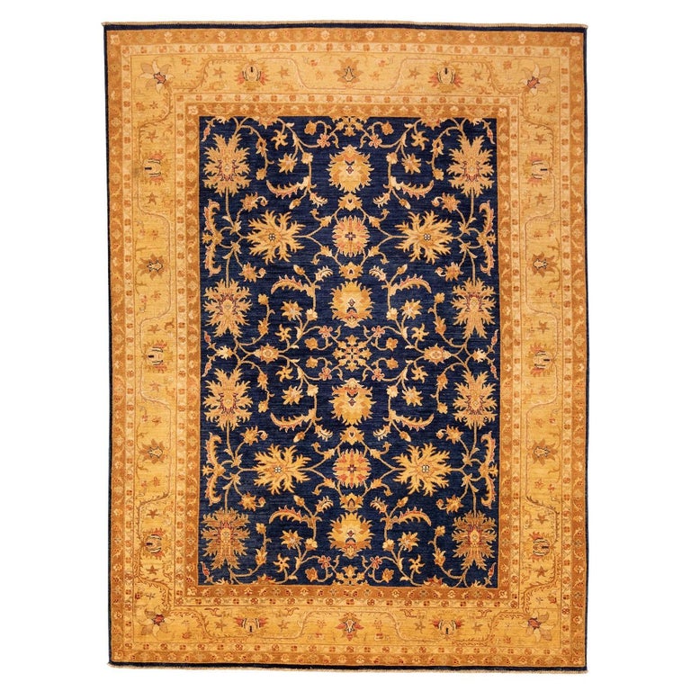 Vintage Mahal Ziegler Yadan Sherkat Deep Blue Field Color For Sale at ...