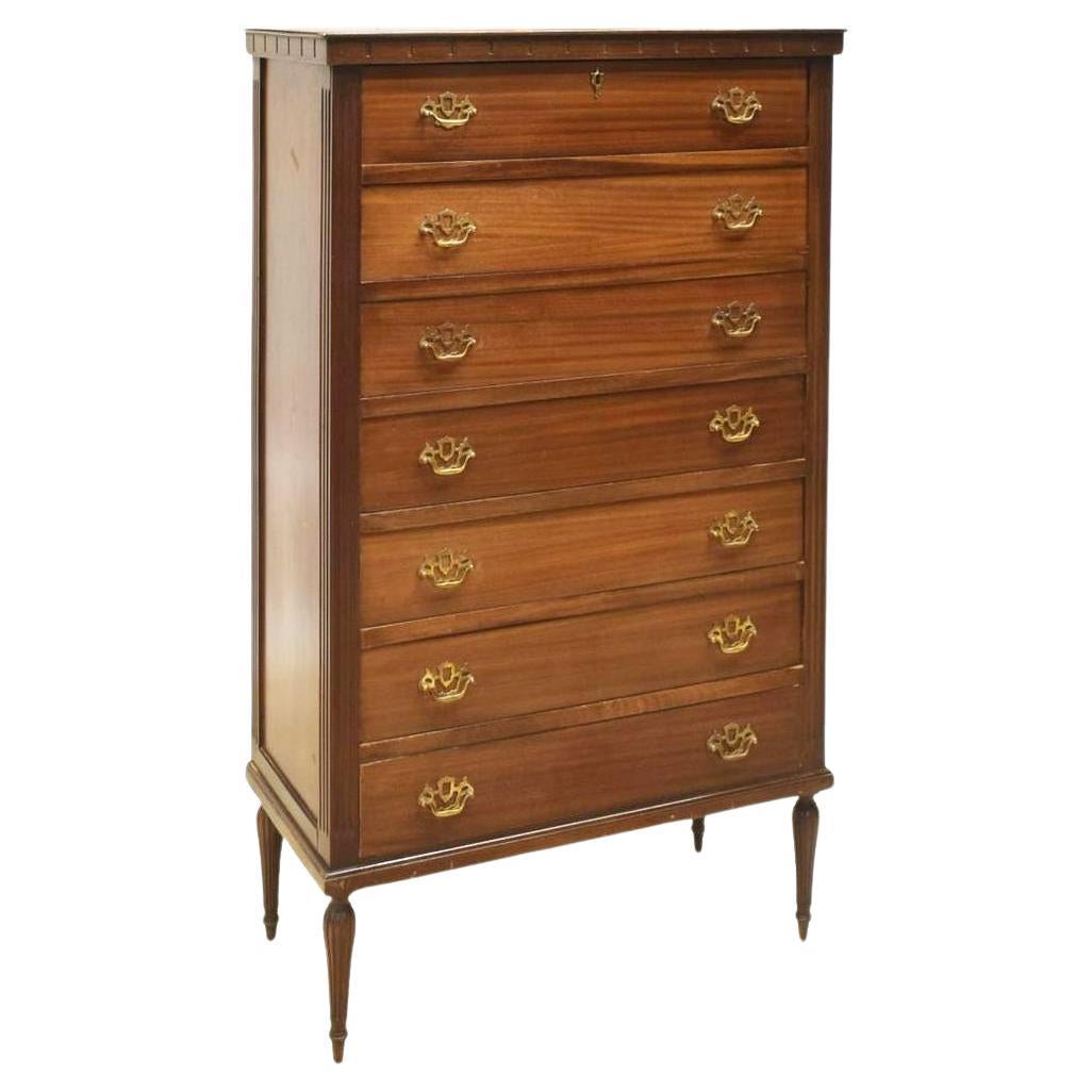 Vintage Mahogany Bachelor's Tall Chest of Drawers For Sale at 1stDibs