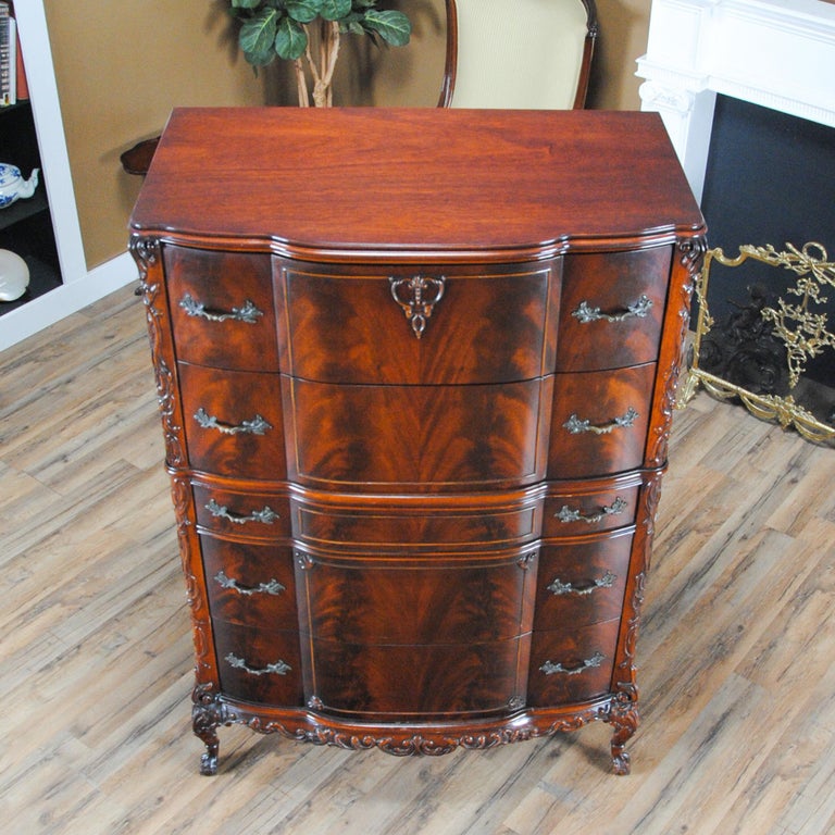 Vintage Mahogany Ball and Claw High Chest For Sale at 1stDibs