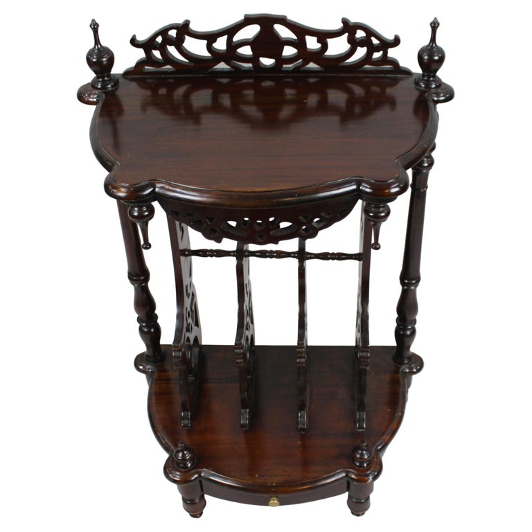 Vintage Mahogany Canterbury Magazine Rack For Sale at 1stDibs