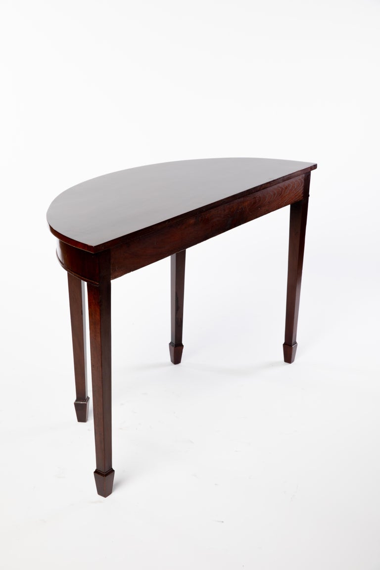 Vintage Mahogany Demilune Table on Spade Feet For Sale at 1stDibs ...