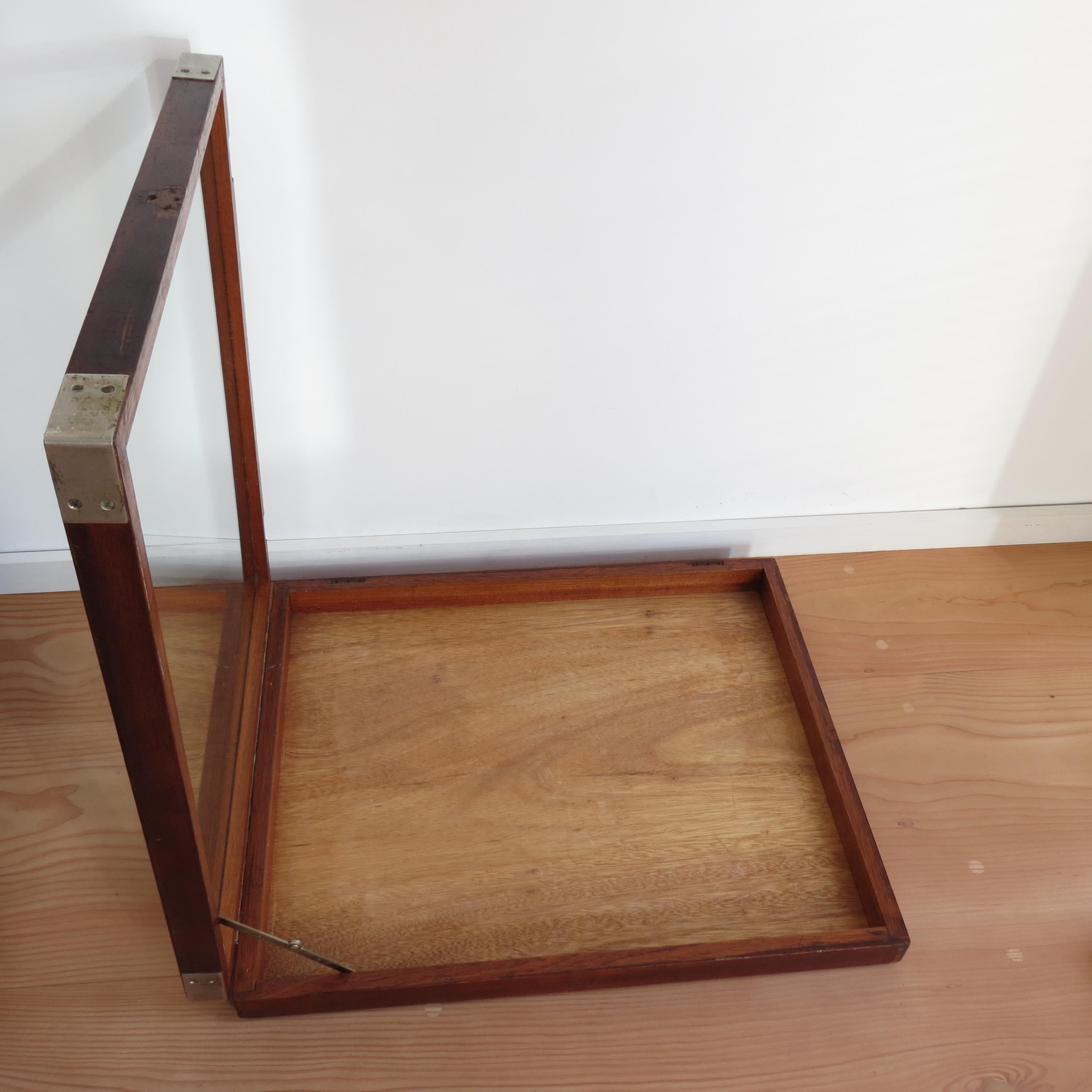 Vintage Mahogany Display Cabinet Wall Hanging Notice Board Jewellery ...
