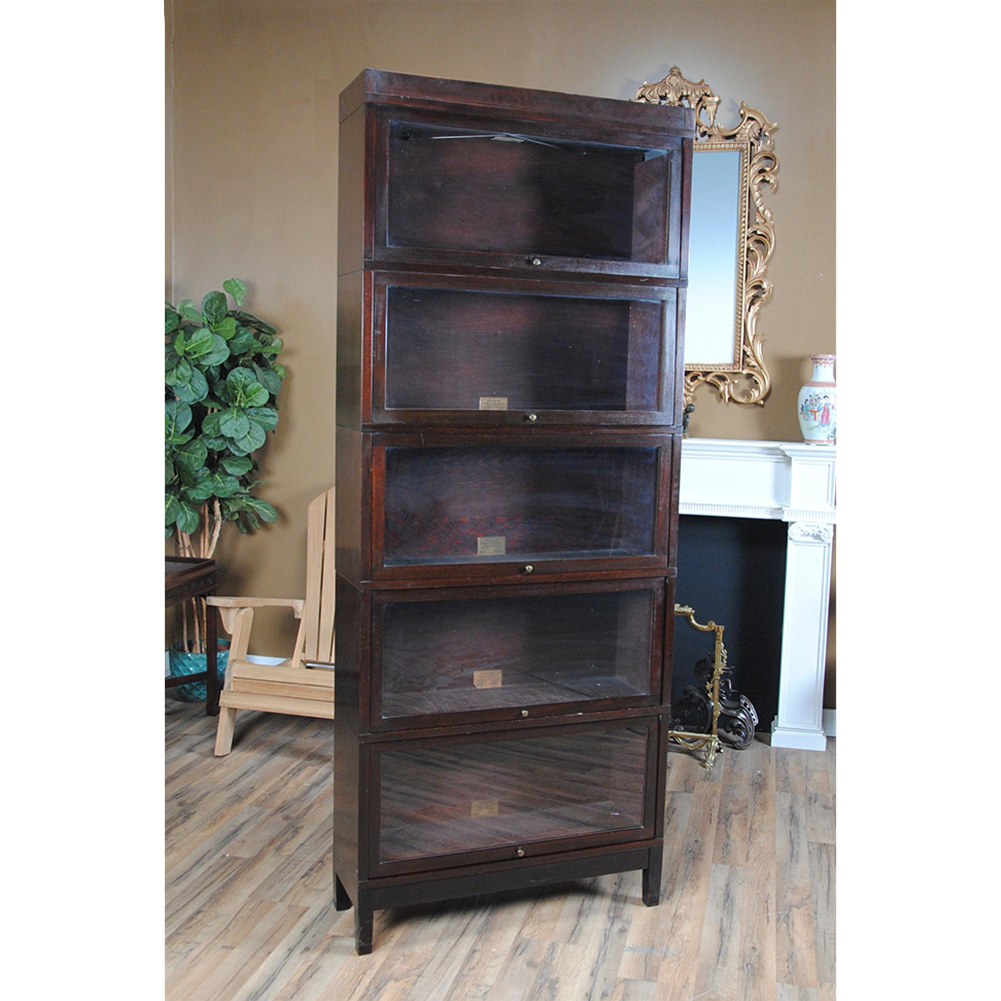 Vintage Mahogany Globe Wernicke Bookcase For Sale at 1stDibs