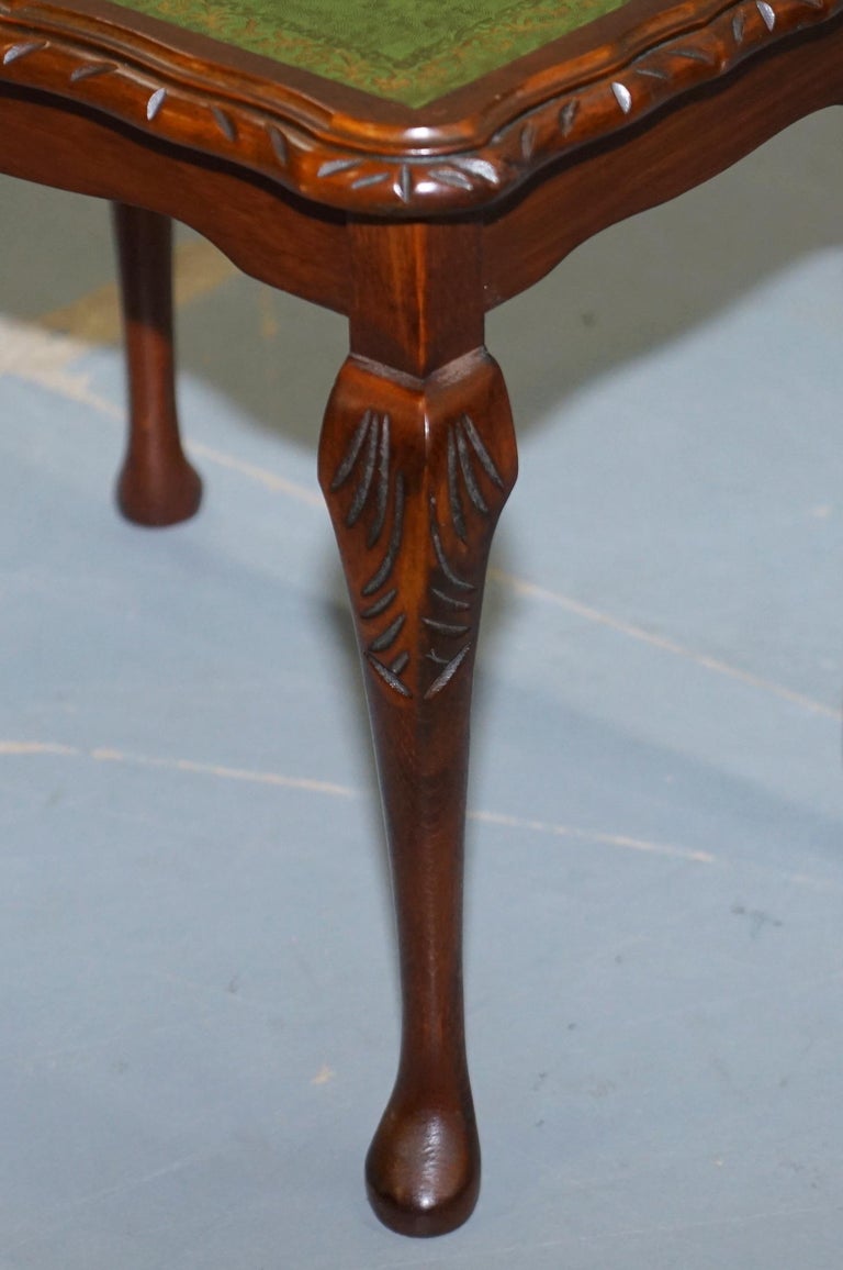 Vintage Mahogany and Green Leather Topped Coffee Table Plus 2 Nest of ...