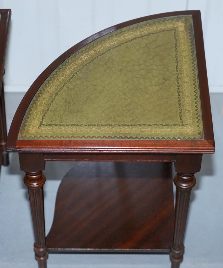 Vintage Mahogany and Green Leather Topped Coffee Table Plus 4 Nest of ...