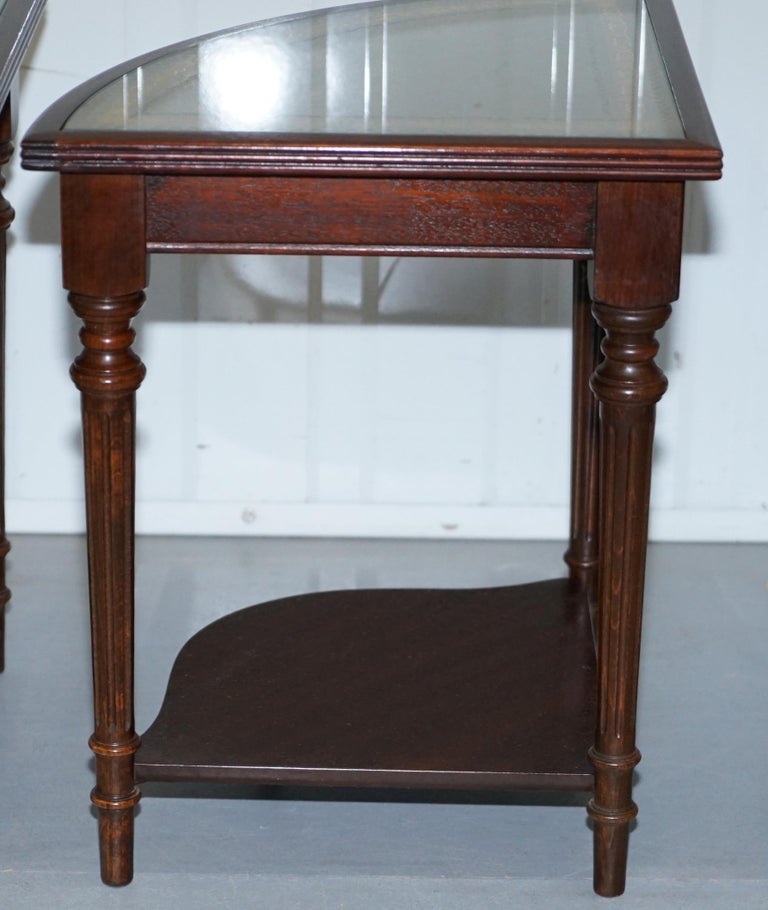 Vintage Mahogany and Green Leather Topped Coffee Table Plus 4 Nest of ...