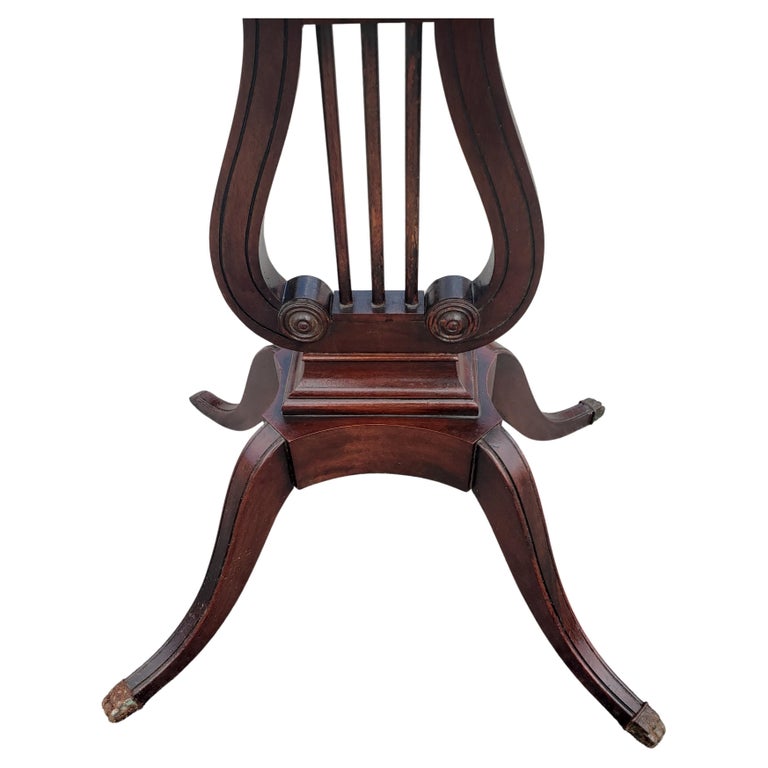 Vintage Mahogany Lyre Base Rectangular Side Table, C 1940s For Sale at ...