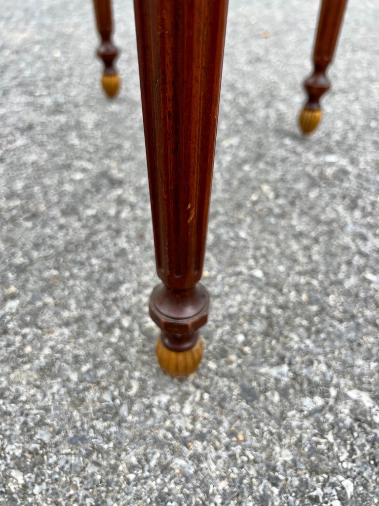 Vintage Mahogany Oval Side Table W/ Shaped Brass Gallery Made by Baker ...