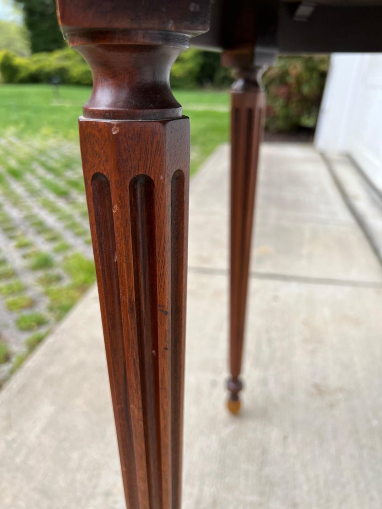 Vintage Mahogany Oval Side Table W/ Shaped Brass Gallery Made by Baker ...
