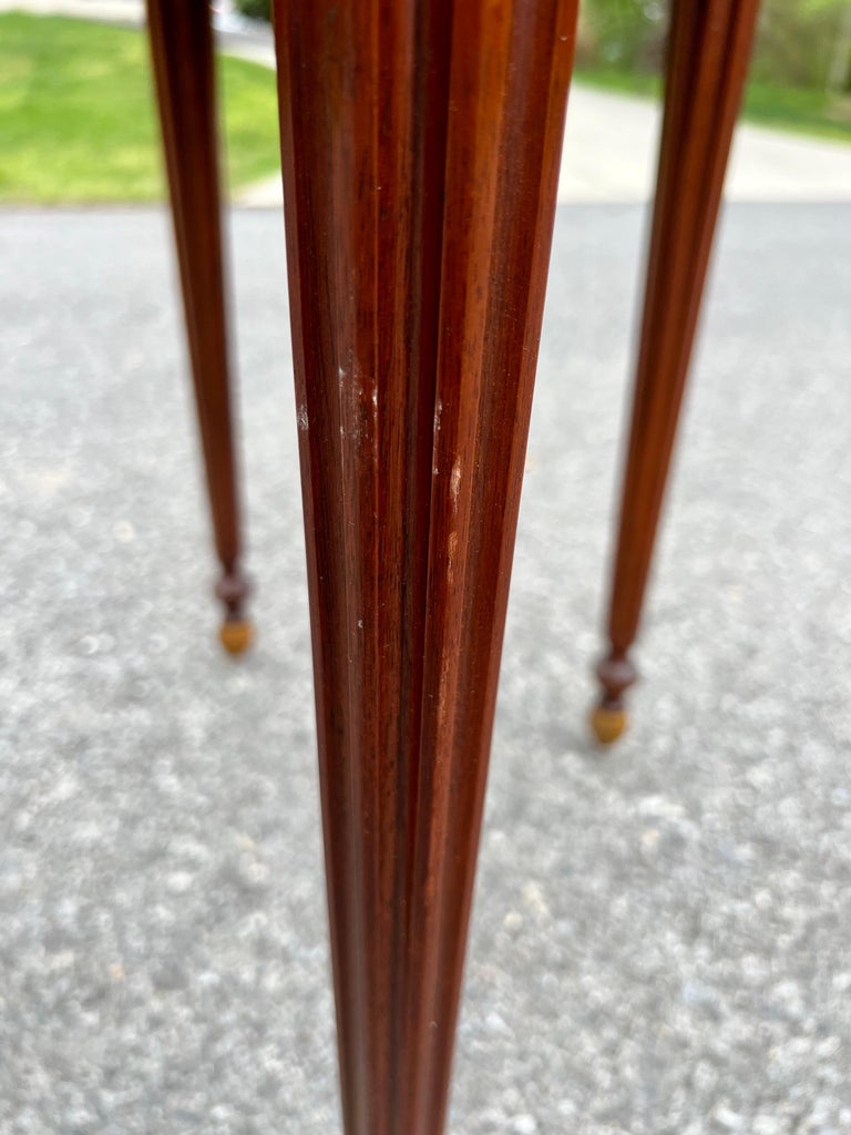 Vintage Mahogany Oval Side Table W/ Shaped Brass Gallery Made by Baker ...