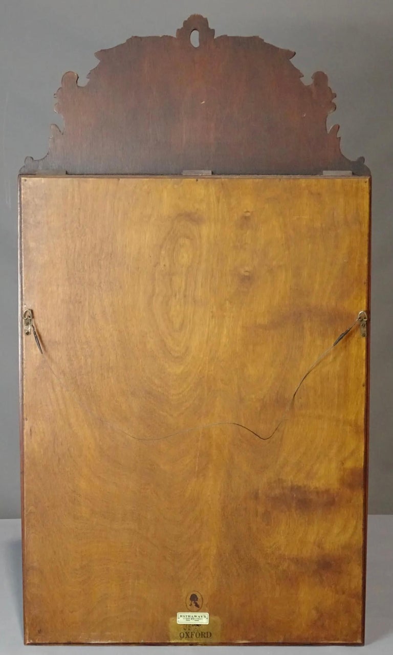 Vintage Mahogany Queen Anne Style Mirror For Sale at 1stDibs
