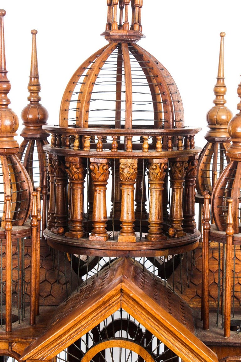 Vintage Mahogany Sacre Coeur Cathedral Bird Cage on Stand, 20th Century ...