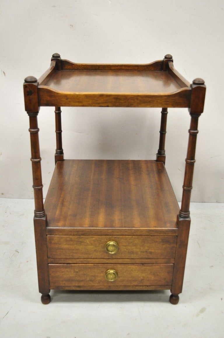 Vintage Mahogany Sheraton Style 2 Drawer Georgian Side End Table For ...
