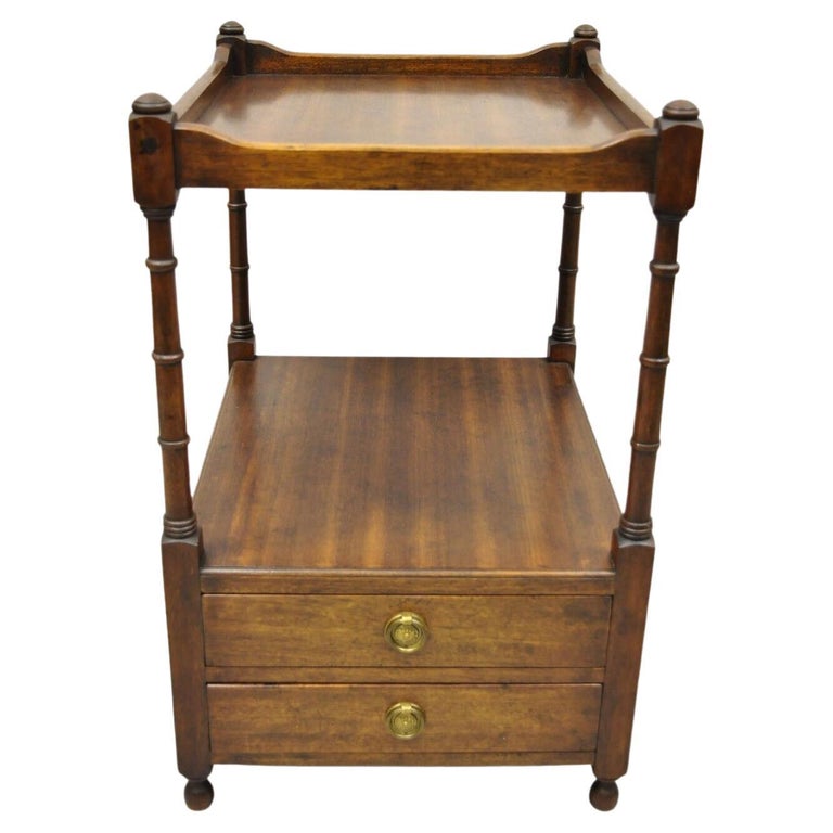 Vintage Mahogany Sheraton Style 2 Drawer Georgian Side End Table For ...