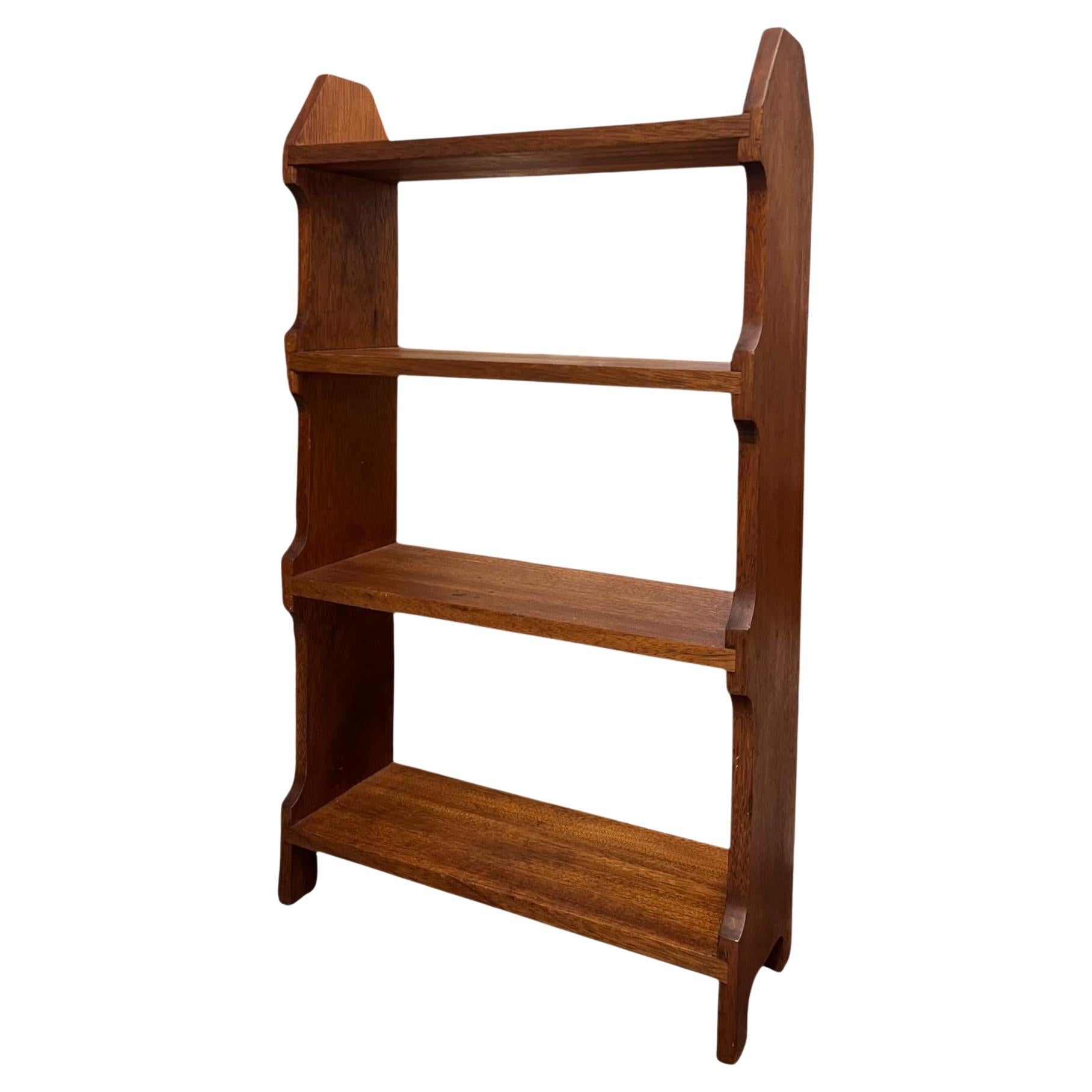 Vintage Mahogany Solid Wood Open Bookshelf in Arts and Crafty Style For ...
