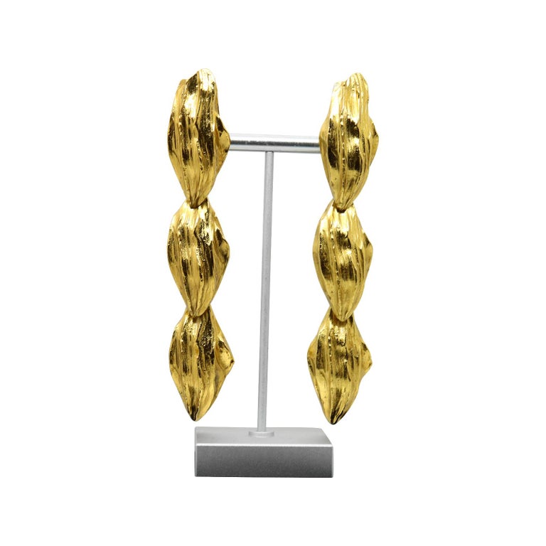 Vintage Maison Goossens Yves Saint Laurent YSL Gold Earrings, Circa ...