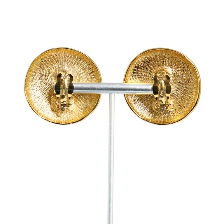 Vintage Maison Goossens Yves Saint Laurent YSL Gold Tone Earrings ...