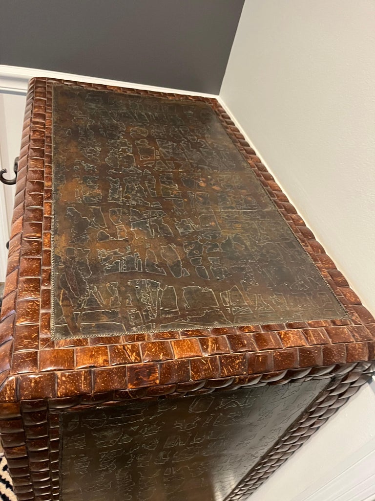 Vintage Maitland Smith Coconut Shell Chest of Drawers with Bronze ...