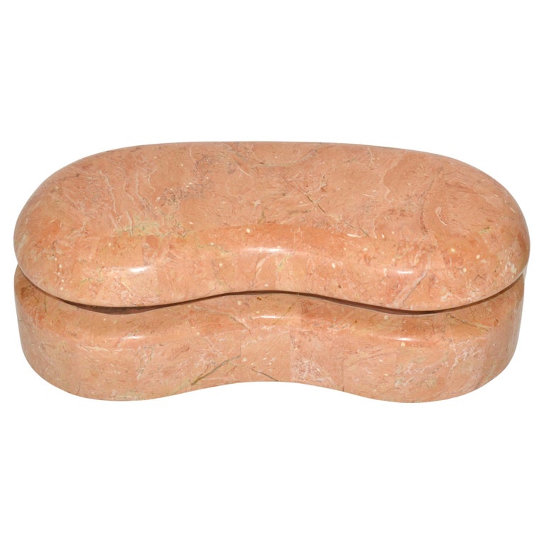 Vintage Maitland Smith Decorative Tessellated Stone Kidney Shaped Box ...