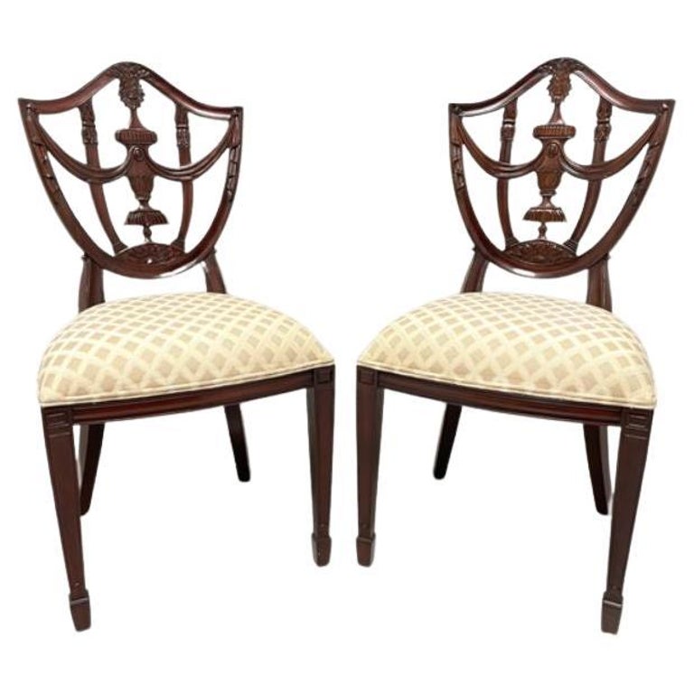 MAITLAND SMITH Mahogany Hepplewhite Style Dining Side Chairs - Pair For ...