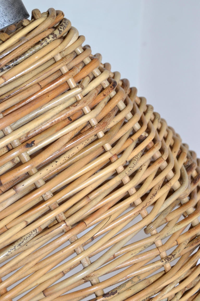 Vintage Maitland Smith Wicker Reed, Wrought Iron, Glass and Brass Lion ...