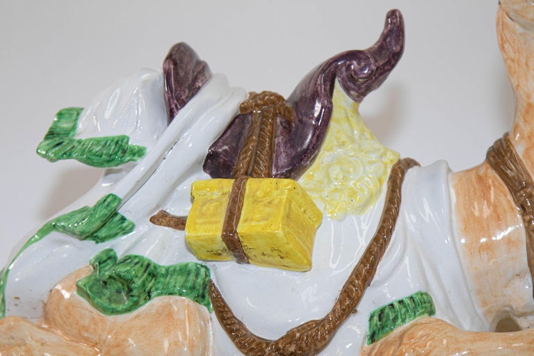 Vintage Majolica Italy Camel Meiselman Sculpture For Sale at 1stDibs