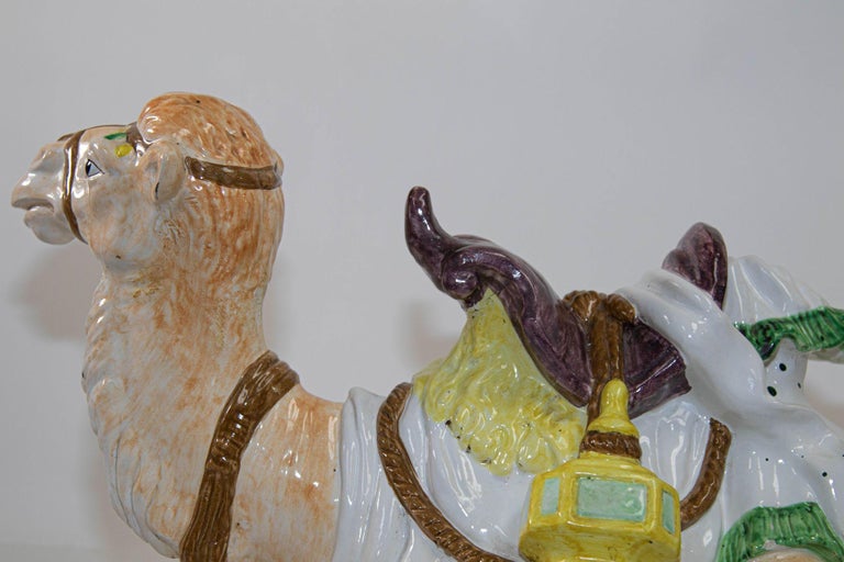 Vintage Majolica Italy Camel Meiselman Sculpture For Sale at 1stDibs