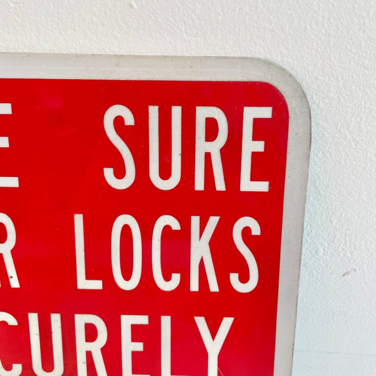 Vintage Make Sure Door Locks Sign For Sale at 1stDibs | sure locks ...