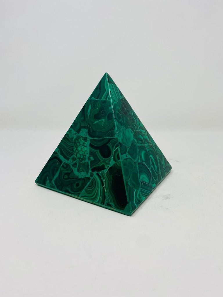 Vintage Malachite Pyramid Sculpture For Sale at 1stDibs
