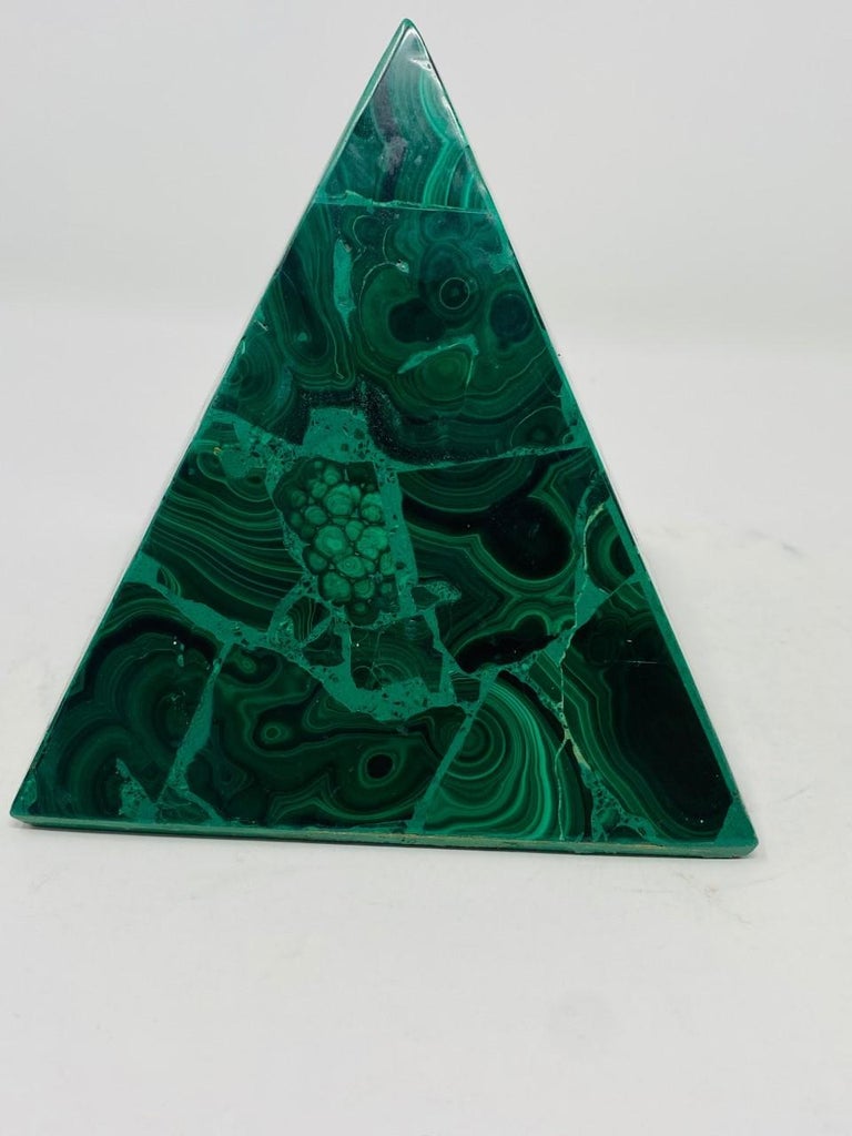 Vintage Malachite Pyramid Sculpture For Sale at 1stDibs