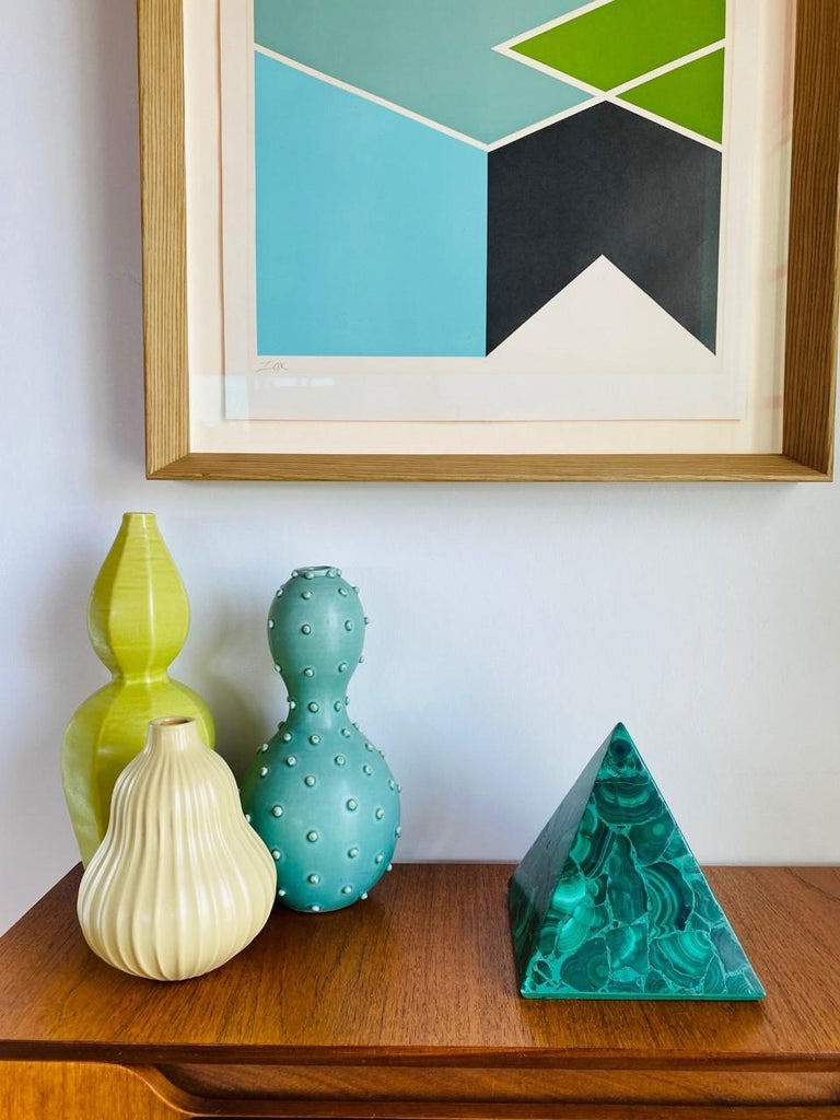 Vintage Malachite Pyramid Sculpture For Sale at 1stDibs
