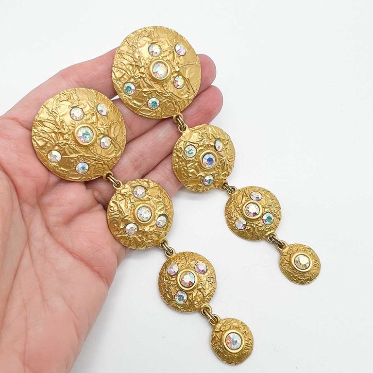 Vintage Malcolm Morris Design Tiered Earrings 1990s For Sale at 1stDibs