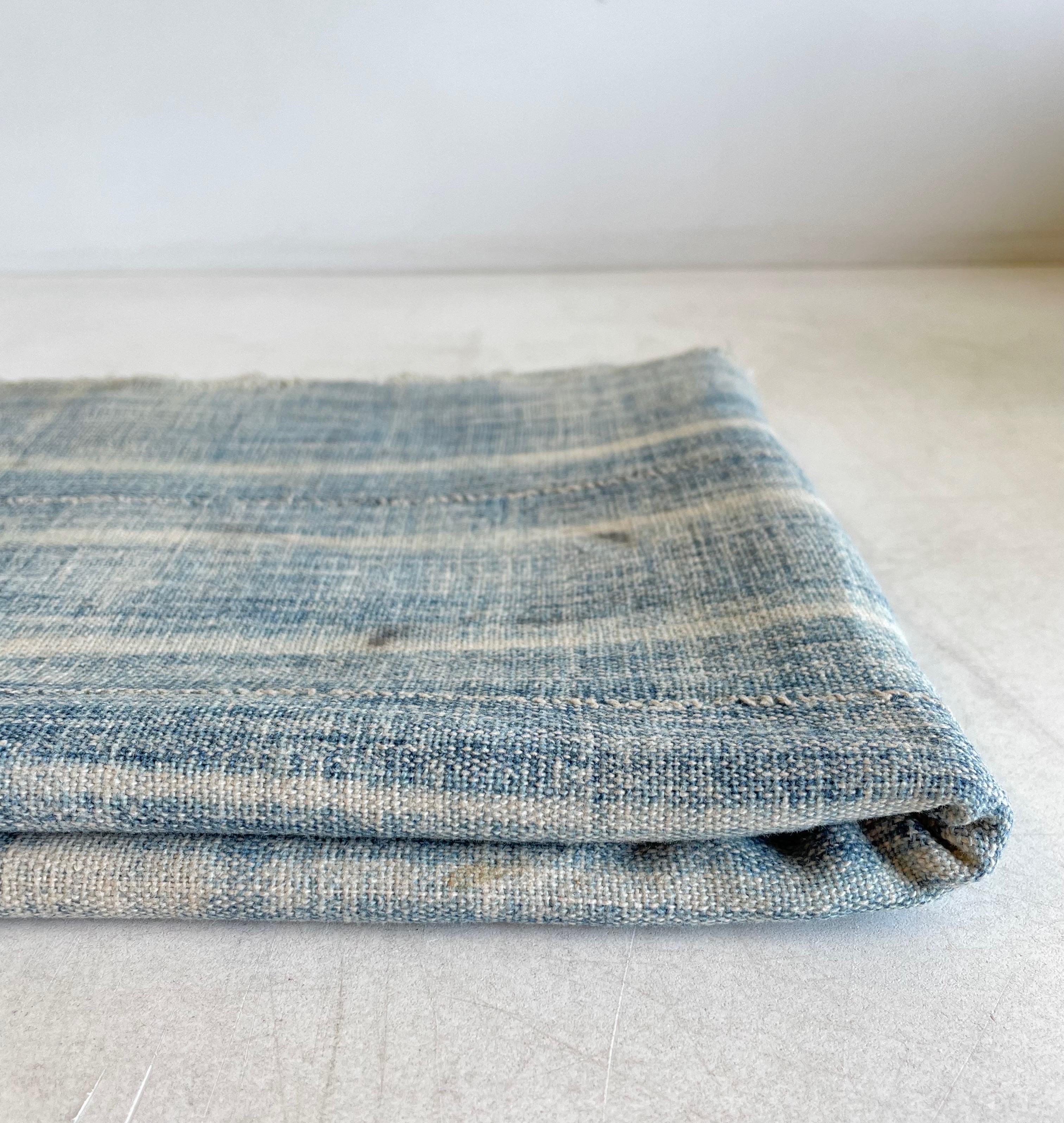 Vintage Mali Faded Denim Blue Throw at 1stDibs