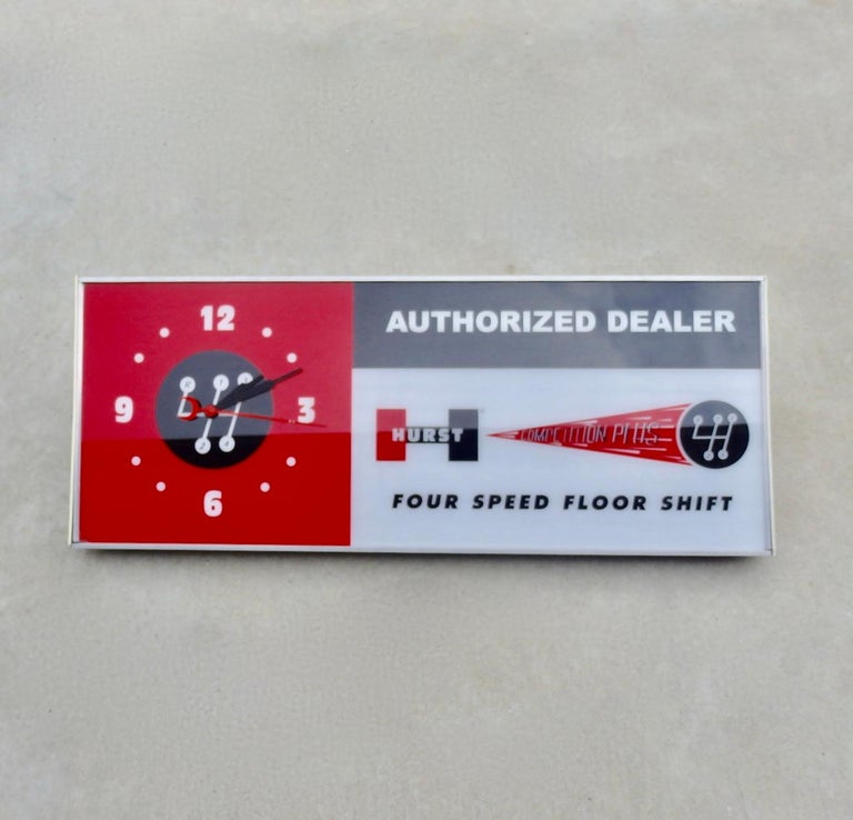 Vintage Man Cave Hurst Muscle Car Advertising Back Lit with Clock at ...