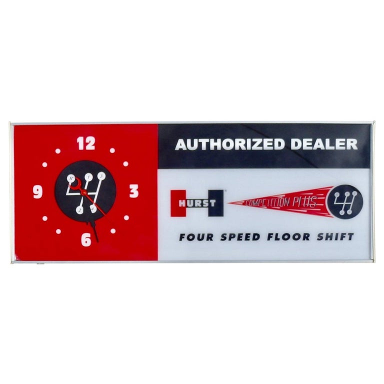 Vintage Man Cave Hurst Muscle Car Advertising Back Lit with Clock at ...