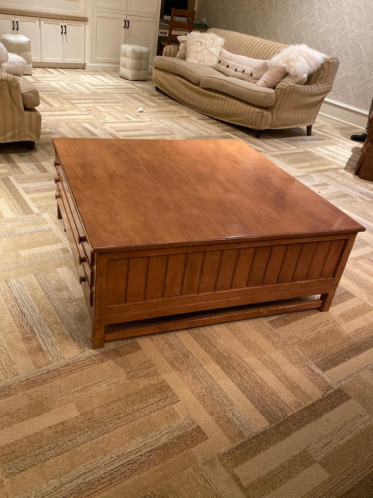 Vintage Map Drawer Coffee Table by Troy Wesnidge Inc For Sale at 1stDibs