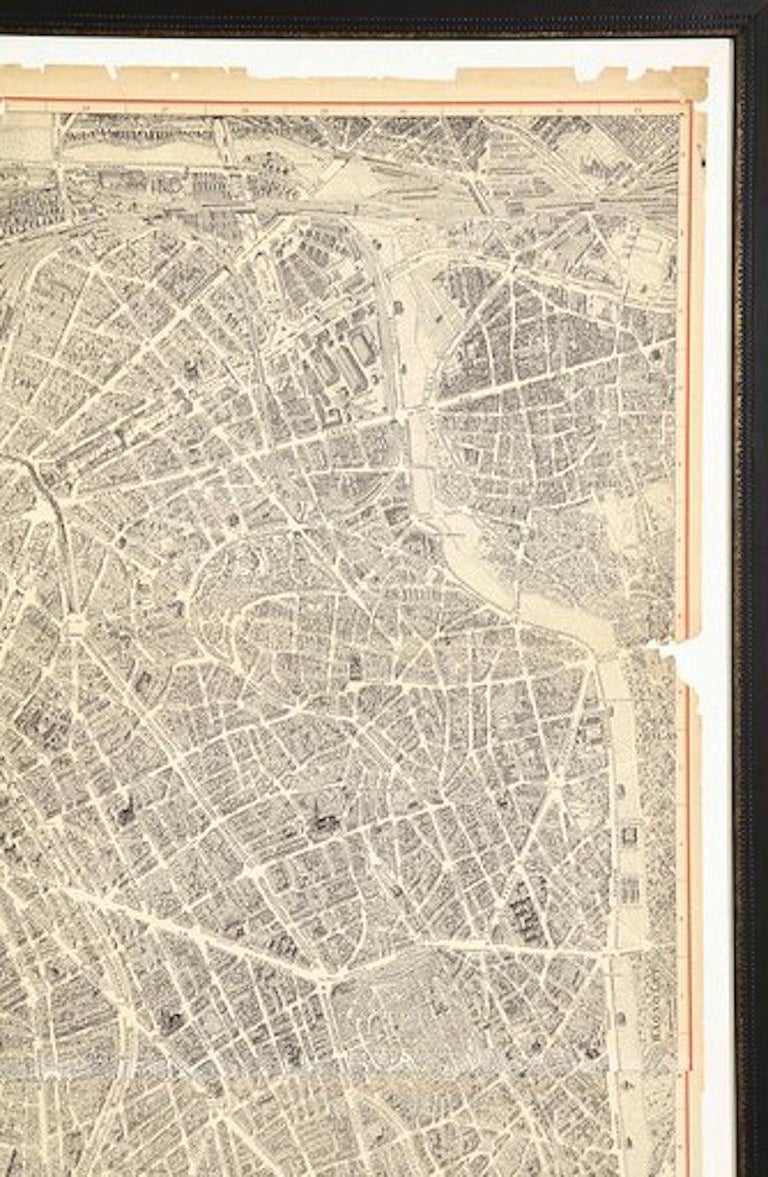 Vintage Map of Paris, ca. 1950s, "Plan de Paris à vol d'oiseau" at 1stDibs