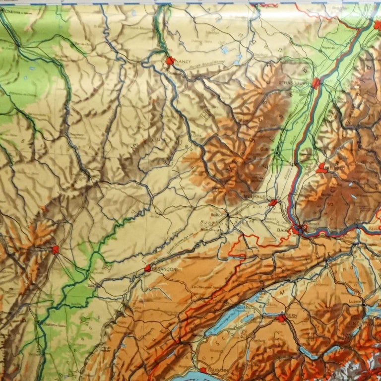 Vintage Map the Alps Countries, Switzerland, Italy, Austria at 1stDibs