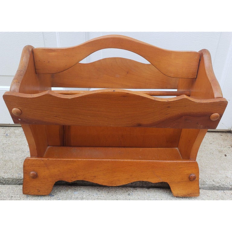 Vintage Maple Wood Magazines Rack For Sale at 1stDibs