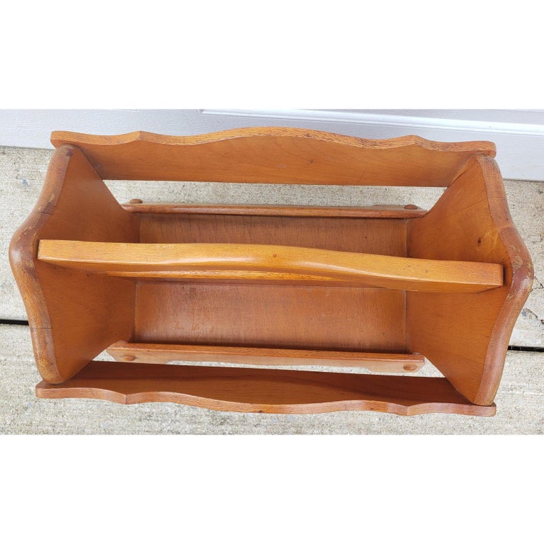 Vintage Maple Wood Magazines Rack For Sale at 1stDibs