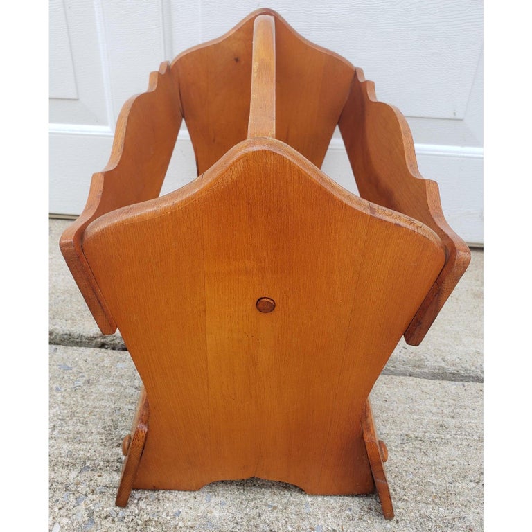 Vintage Maple Wood Magazines Rack For Sale at 1stDibs